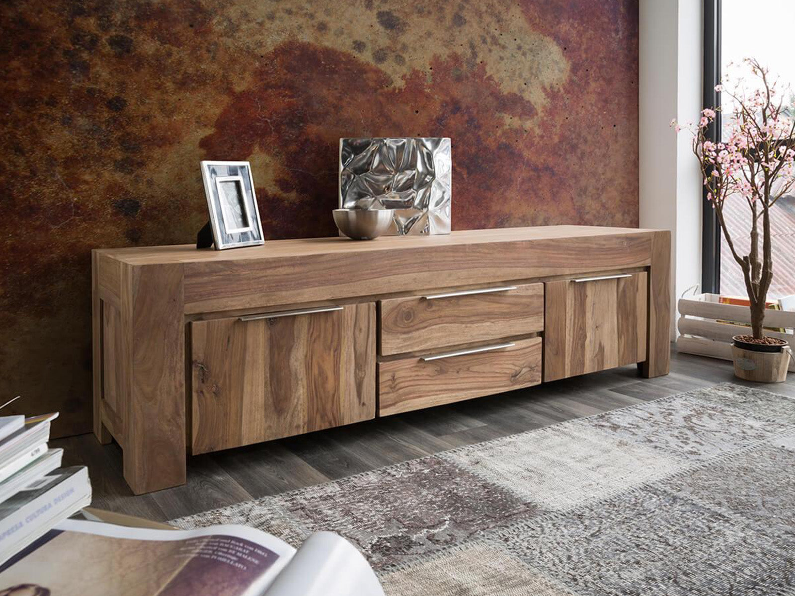 Duraster Eternal Modern Acacia Wood TV Unit | Duraster