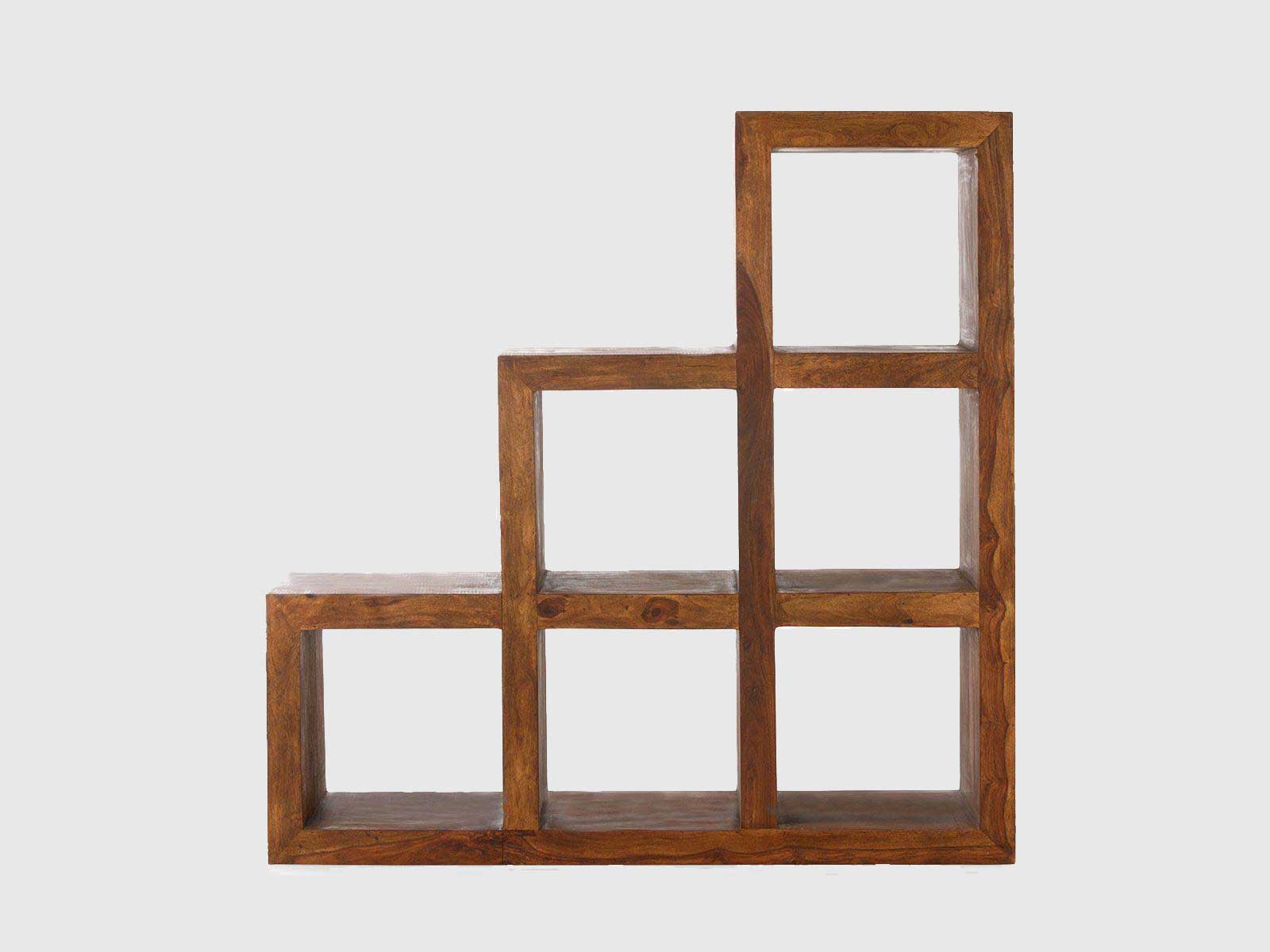 Duraster Vismit Modern Sheesham wood Cube Step Shelf #8 | Duraster