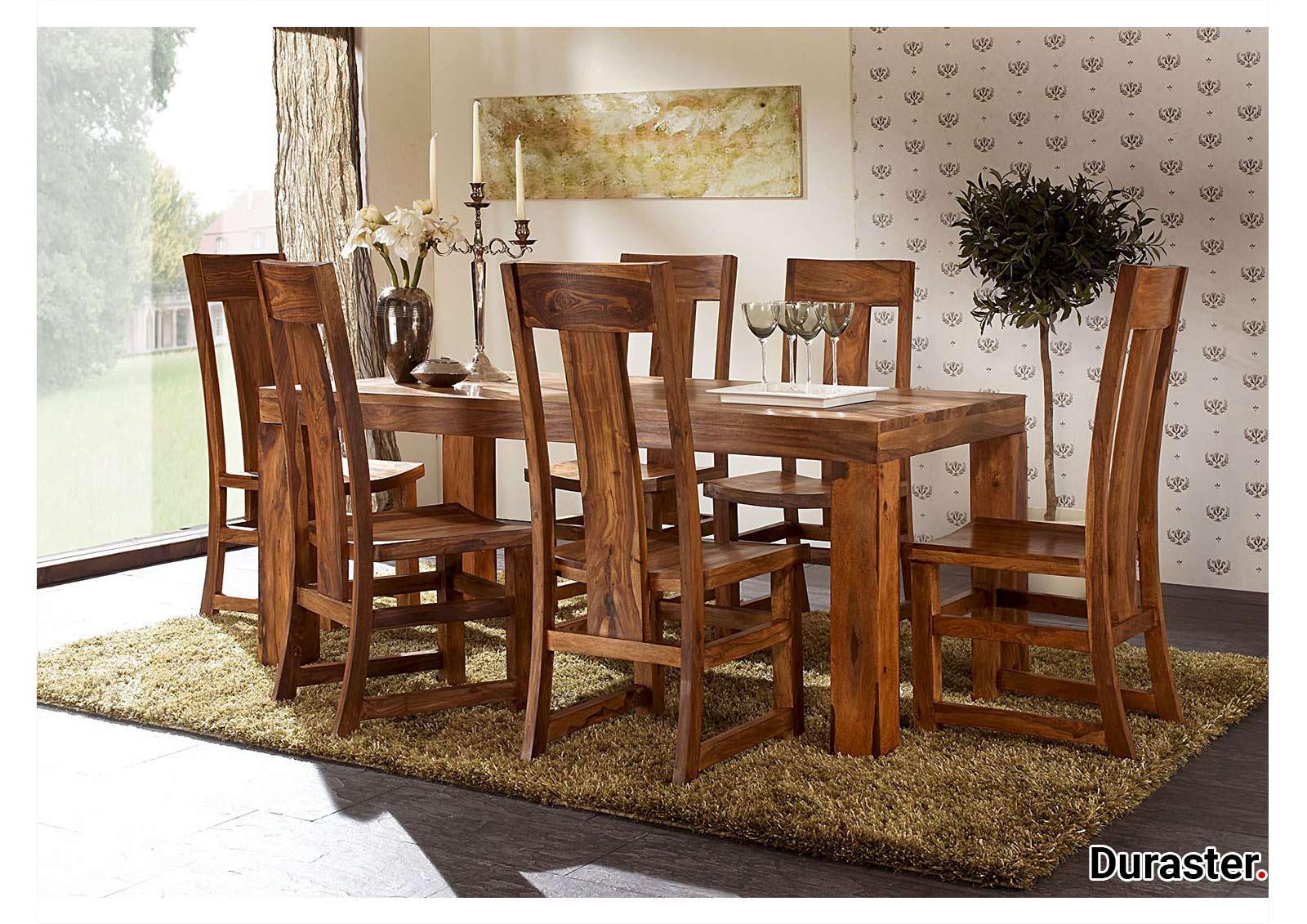 Duraster Amber Wood 6 Seater Dining Table Set | Duraster