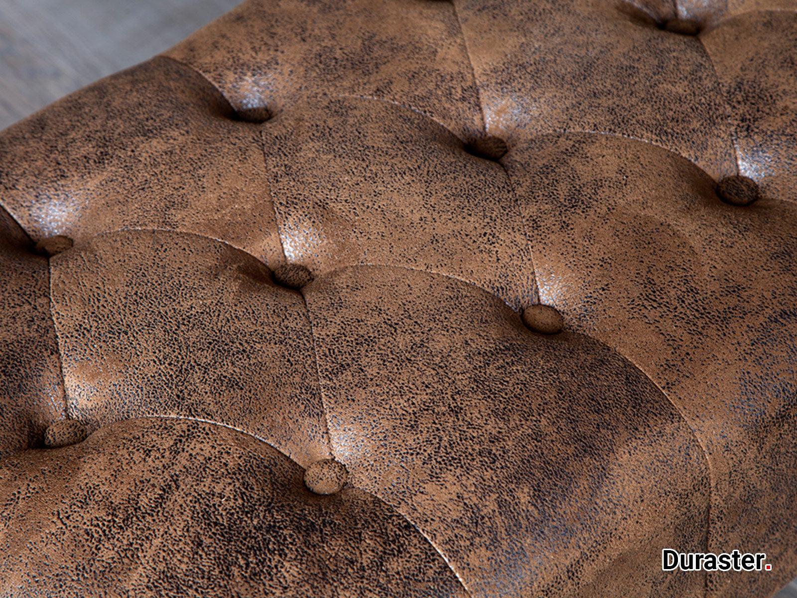 Duraster Chesterfield Buff Leather Ottoman #40 | Duraster
