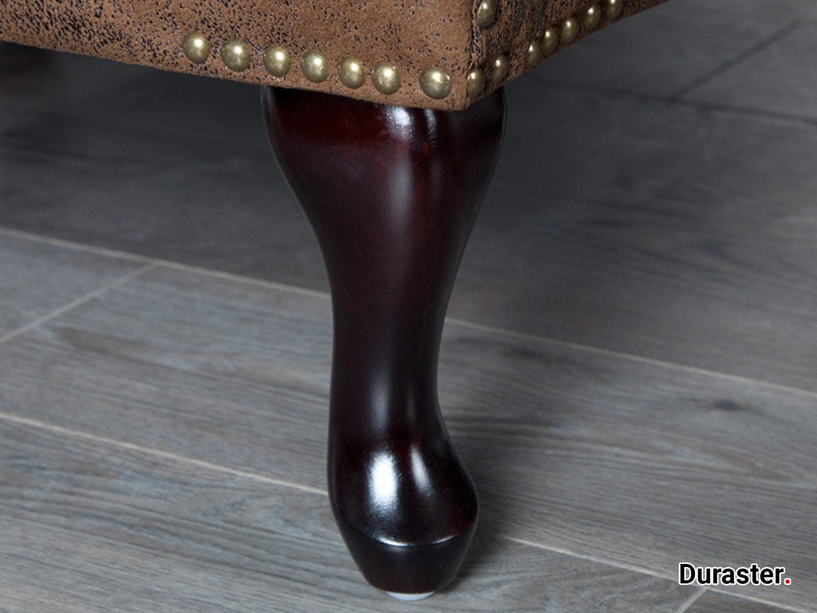 Duraster Chesterfield Buff Leather Ottoman #40 | Duraster