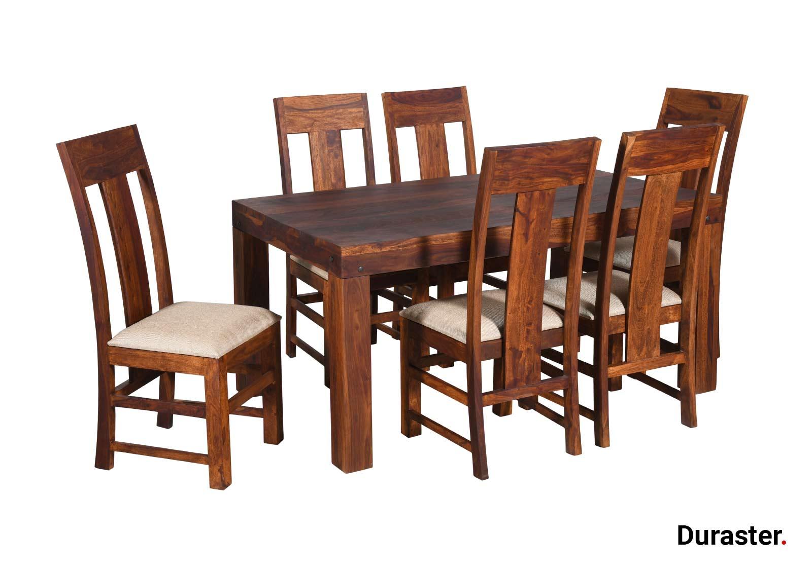 Duraster Amber Wood 6 Seater Dining Table Set | Duraster